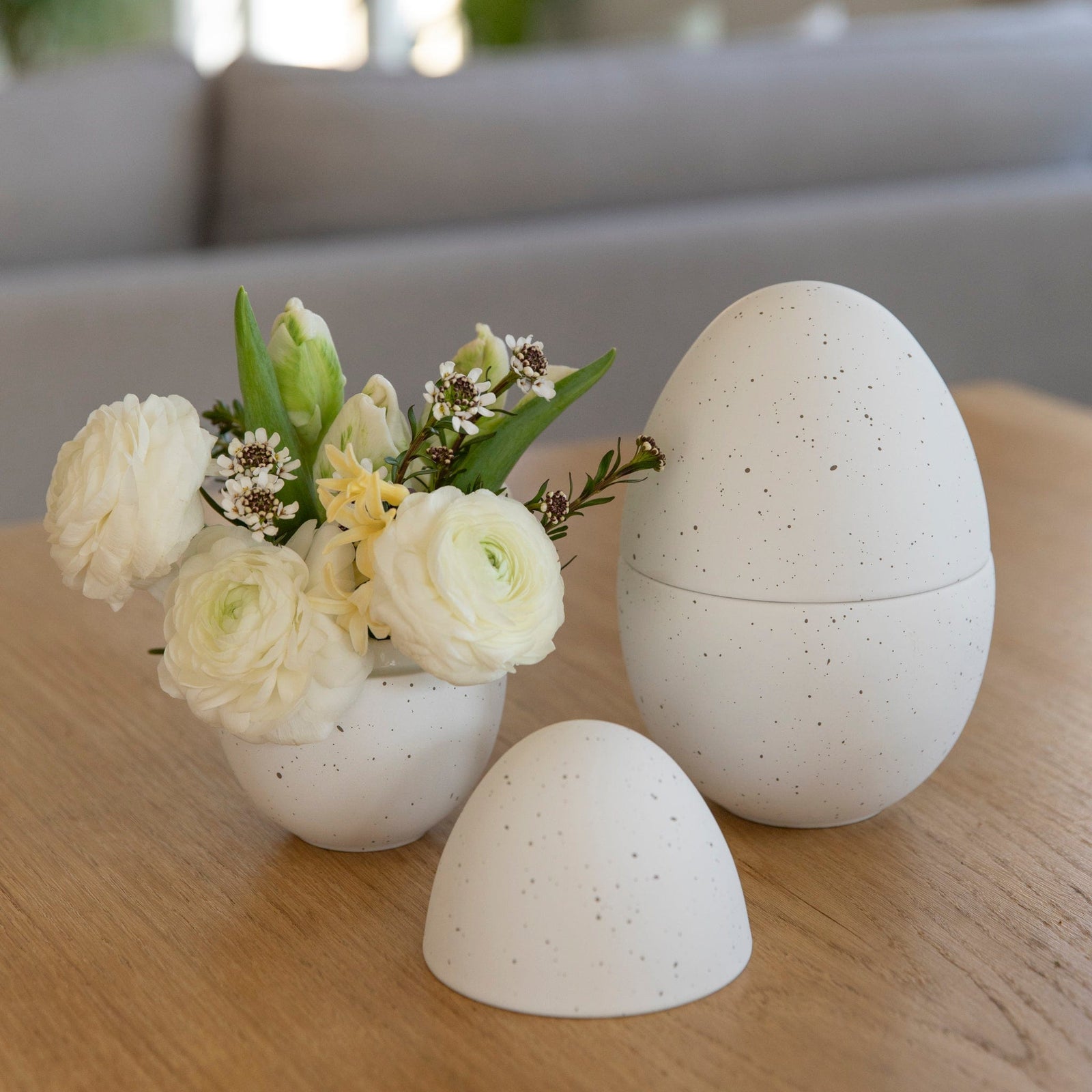 Bonbonniere Schale Ei - weiß